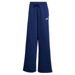 adidas Sportswear Workout Pants '3-Stripes Fleece Wide' female Blue size L