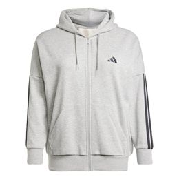 adidas Sportswear Sportsweatjacke 'Essentials' Damen Größe XXXL stone / schwarz