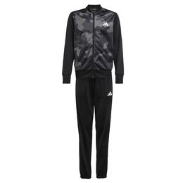 adidas Sportswear Trainingsanzug 'Seasonal Essential' Jungen Größe 140 grau / schwarz / weiß