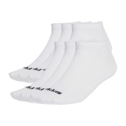 adidas Sportswear Sportsocken 'Linear Crew Cushioned 6 Pair Pack' Damen Gr&ouml;&szlig;e 28/30 schwarz / wei&szlig;