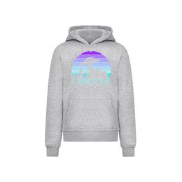 F4NT4STIC Sweatshirt 'I BELIEVE UFO Alien Raumschiff Retro' M&auml;dchen Gr&ouml;&szlig;e 158/164 aqua / grau / orchidee
