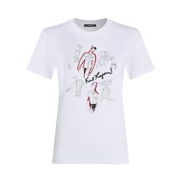 K by KARL LAGERFELD Karl Lagerfeld T-Shirt 'Karl Series' Damen Gr&ouml;&szlig;e XL rot / schwarz / wei&szlig;