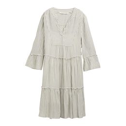 Tom Tailor Kleid Damen Größe 34 khaki / weiß Winterkleid