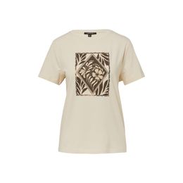 comma, COMMA T-Shirt Damen Gr&ouml;&szlig;e S beige / hellbeige / braun / dunkelbraun