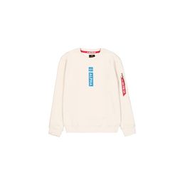 Alpha Industries Sweatshirt Herren Gr&ouml;&szlig;e M beige / himmelblau / rot