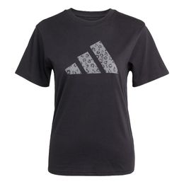 adidas Sportswear Performance Shirt 'Animal Graphic' female Black size XXS