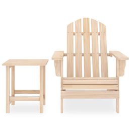 vidaXL Adirondack-Gartenstuhl mit Tisch Massivholz Tanne