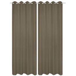 Vorhang HEINE HOME, grau (taupe), B:140cm H:235cm, Polyester, Gardinen