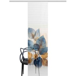 Schiebegardine HEINE HOME, weiß (weiß, blau), B:60cm H:245cm, Polyester, Gardinen