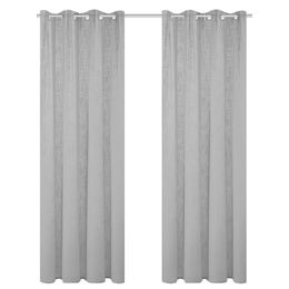 Gardine HEINE HOME Gr. 1, grau, B:140cm H:160cm, Polyester, Gardinen