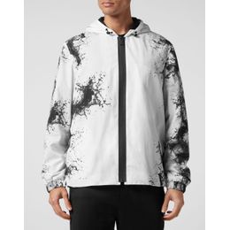 Windbreaker Plein Sport "Splash Extreme", Herren, Gr. XL, schwarz-weiß (0102, weiß, schwarz), Obermaterial: 100% Polyester; Futter: 100% Polyester, Jacken