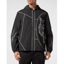 Windbreaker Plein Sport "Tiger", Herren, Gr. L, schwarz (02, schwarz), Obermaterial: 100% Polyester; Futter: 100% Polyester, Jacken