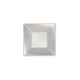 Einweg-Teller tief, Perlmutt-Weiss 18x18cm aus Plastik (PP), 8 Stück - Mank