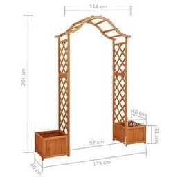 vidaXL Garten-Pergola mit Blumenkasten Massivholz Tanne
