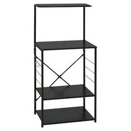 vidaXL Mikrowellenregal Schwarz 60x39,6x123 cm Holzwerkstoff