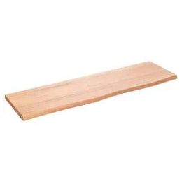 vidaXL Wandregal Hellbraun 100x30x2 cm Massivholz Eiche Behandelt