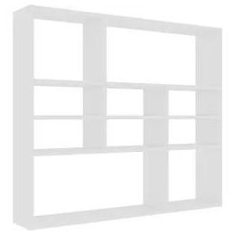 vidaXL Wandregal Weiß 90x16x78 cm Holzwerkstoff