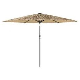 vidaXL Sonnenschirm mit LED und Stahlmast Braun 288x288x225 cm