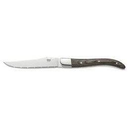 Steakmesser Set CARLOS mit braunem Pakkaholzgriff, 23 cm, Set á 6 Stück, Klingenstahl 420, Holz