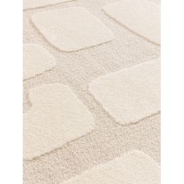 benuta Nest Kurzflor Teppich Rund Eve Cream 160x160 cm - Moderner Kurzflor-Teppich f&uuml;r Wohnzimmer