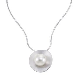 ZEEme Pearls Halskette Silber 925 rhodiniert mit einer wei&szlig;en Perle 10mm