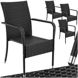 TecTake&reg; Rattanstuhl, widerstandsf&auml;hig, bodenschonend, stapelbar, 58 x 67 x 90 cm, Belastbarkeit 120 kg