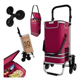 24MOVE&reg; Einkaufstrolley ALEGRE 3in1 Trolley faltbarer Einkaufswagen mit K&uuml;hlfach, rot