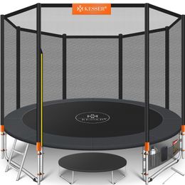 Kesser&reg; - Trampolin T&Uuml;V Rheinland GS Zertifiziert Komplettset mit Sicherheitsnetz, Leiter, Randabdeckung, Seitentasche & Zubeh&ouml;r Kindertrampolin Gartentrampolin Belastbarkeit 150 kg