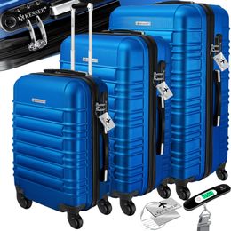 Kesser&reg; 3tlg. Hartschalenkofferset Hartschalenkoffer Reisekoffer Set Reisekofferset Trolley Koffer Inkl. Kofferwaage + Gep&auml;ckanh&auml;nger Rollkoffer Schloss 4 Rollen ABS-Hartschale Teleskopgriff M-L-XL