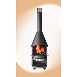 ASADO&reg; Gartenkamin Fuego EL 70cm &Oslash; Edelstahl schwarz lackiert