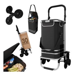 24MOVE&reg; Einkaufstrolley ALEGRE 3in1 Trolley faltbarer Einkaufswagen mit K&uuml;hlfach, schwarz