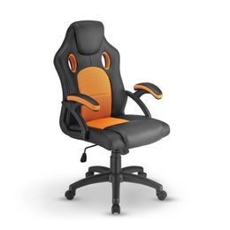 Juskys Racing Schreibtischstuhl Montreal ergonomisch B&uuml;rostuhl PC Gaming Stuhl &ndash; orange