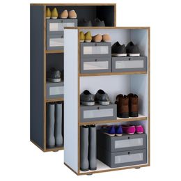 Vcm Holzregal stehend platzsparender Aktenschrank Ma&szlig;e ca. H. 110 x B. 60 x T. 33 cm Elegantes Regal B&uuml;roregal &ndash; Salia 3fach B. 60 cm