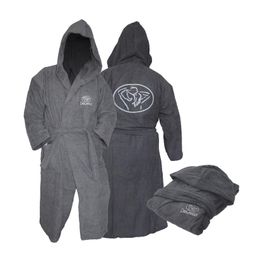 Dewello&reg; Bademantel mit Kapuze Baumwolle f&uuml;r Sauna und nach dem Sport, Frottee Unisex Grau, Verschiedene Gr&ouml;&szlig;en (S-XXL), Farbe:Grau