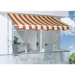SPETTMANN Fallarmmarkisen Gestell silber, 300x160 cm Dessin 5996 gelb/rot