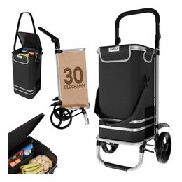 24MOVE&reg; Einkaufstrolley VEHLO 3in1 Trolley faltbarer Einkaufswagen mit K&uuml;hlfach, schwarz