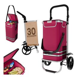 24MOVE&reg; Einkaufstrolley VEHLO 3in1 Trolley faltbarer Einkaufswagen mit K&uuml;hlfach, rot