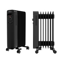 TroniTechnik&reg; &Ouml;lradiator Elektroheizung TT-OR 207 in Schwarz mit 7 Rippen und 1500 Watt, drei Heizstufen (600W, 900W, 1500W)