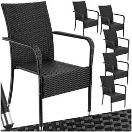 TecTake&reg; Rattanstuhl, widerstandsf&auml;hig, bodenschonend, stapelbar, 58 x 67 x 90 cm, Belastbarkeit 120 kg