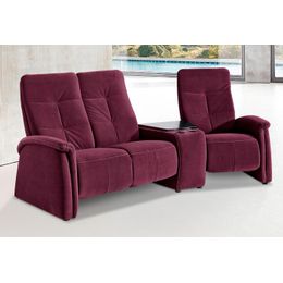 3-Sitzer exxpo - SOFA FASHION "Tivoli, Kinosofa mit Tischablage & Stauraumfach, man. Relaxfunktion", rot (bordeaux), B:258cm H:109cm T:97cm, Softlux-Kunstleder;NaturLeder;Luxus-Microfaser, &raquo;Aqua Clean&laquo; (50% Polyester, 35% Polyacryl, 15% Polyamid), Sofas, mit Relaxfunktion