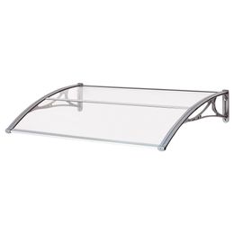 SUPERROOF Vordach 'Emma 1400' Kunststoff grau 140 x 74 cm