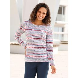 WITT Damen Langarmshirt im Streifen-Dessin, kirsche-weiß-bedruckt, Größe 38