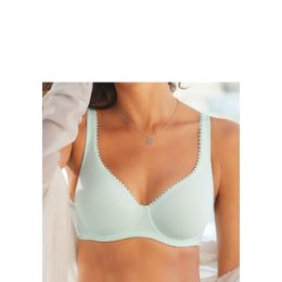 Petite Fleur Damen T-Shirt-BH, mint + wei&szlig;, Gr&ouml;&szlig;e 100B