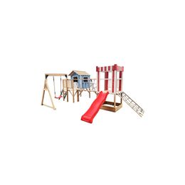 Home Deluxe Spielpark inkl. Schaukel und Rutsche WUNDERLAND Blau - 555 x 340 cm