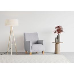 Sit & More Sessel SIT & MORE "Bosse", silber, B:74cm H:93cm T:81cm, Sessel, Sessel, mit Federkern