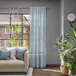 Neutex for you! Vorhang NEUTEX FOR YOU "Libre-ECO" Gr. 1, blau, B:142cm H:245cm, Jacquard, Polyester, Gardinen