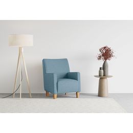 Sit & More Sessel SIT & MORE "Bosse", blau (eisblau), B:74cm H:93cm T:81cm, Sessel, Sessel, mit Federkern