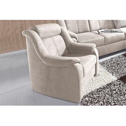 Sit & More Sessel SIT & MORE "Basel", beige (natur), B:85cm H:98cm T:95cm, Luxus-Microfaser (aus 100% Polyester);NaturLEDER (echtes Rindsleder);SOFTLUX-Kunstleder;Altara Nubuck, die kuschelweiche Luxus-Microfaser (aus 100% Polyester), Sessel, Sessel