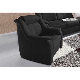 Sit & More Sessel SIT & MORE "Basel", schwarz, B:85cm H:98cm T:95cm, Luxus-Microfaser (aus 100% Polyester);NaturLEDER (echtes Rindsleder);SOFTLUX-Kunstleder;Altara Nubuck, die kuschelweiche Luxus-Microfaser (aus 100% Polyester), Sessel, Sessel