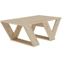 Couchtisch DECORTIE "PIPRA COUCHTISCH", beige (eiche), B:110cm H:40cm T:60cm, Tische, Couchtisch Eckige Couchtische, Leichte Montage, Lagerung, Platzsparend